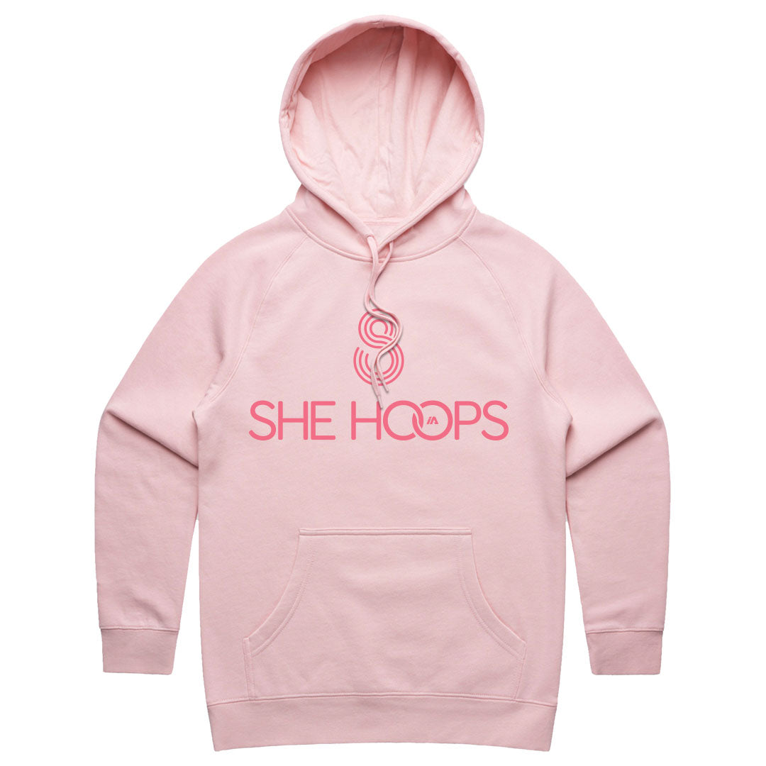 She Hoops Cotton Hoodie - Pink/Pink – Aussie Basketball Store